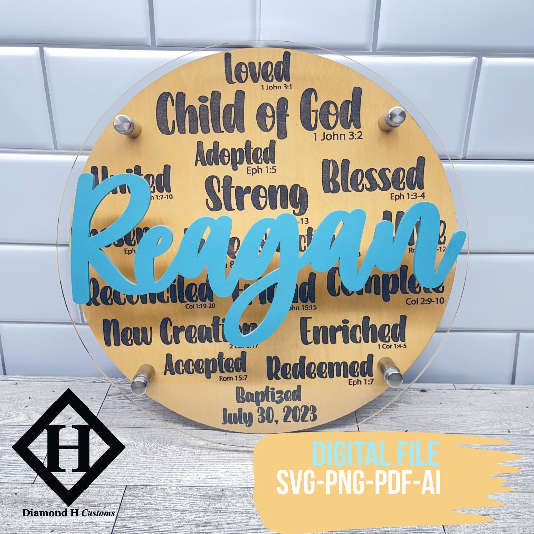 Baptism Sign SVG Baptism SVG Baptism Laser Cut File Laser Files Laser ...