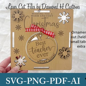 Teacher Gift Blanket Tag Laser Cut File Best Teacher Ornament SVG ...