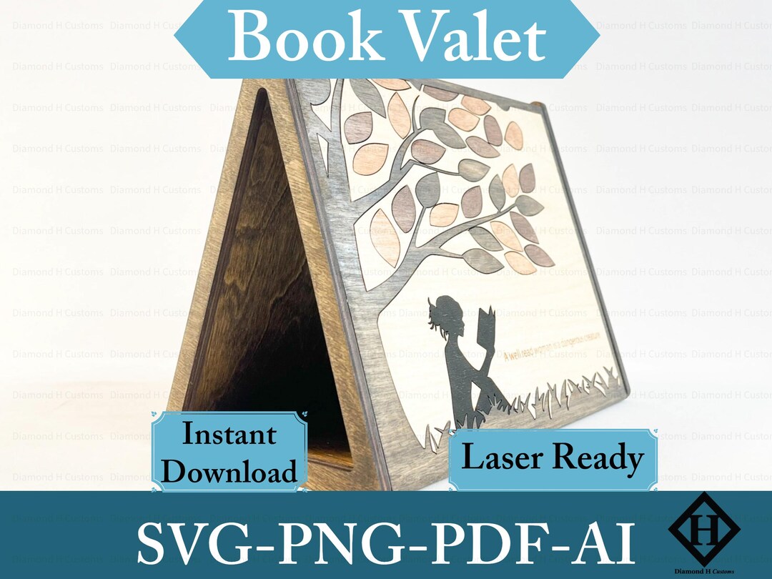 Book Stand Digital File Laser Cut Book Holder DIY Reading Stand SVG PDF ...