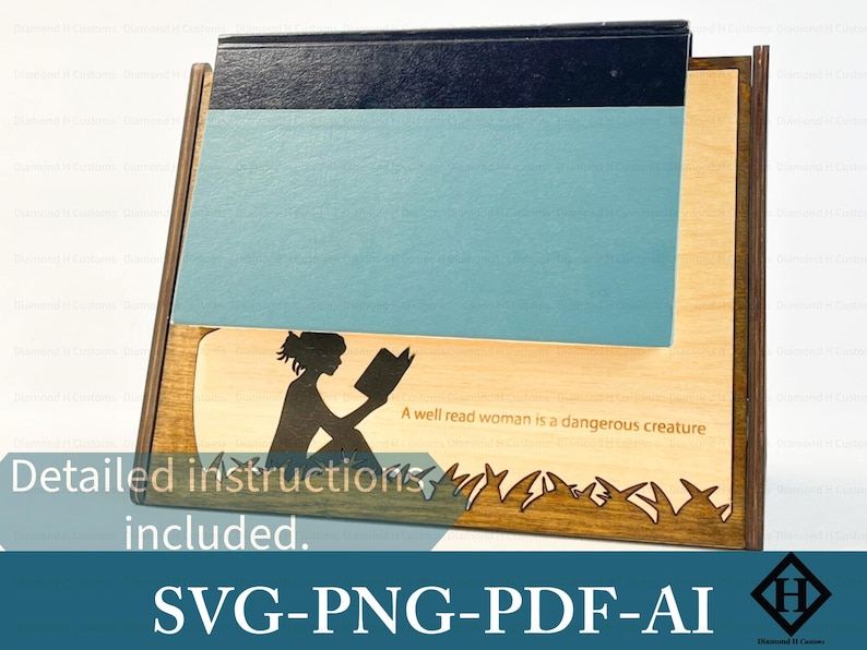 Book Stand Digital File Laser Cut Book Holder DIY Reading Stand SVG PDF ...