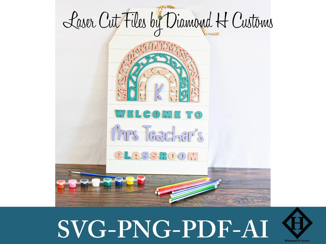 Classroom Sign Laser Cut File Classroom Sign Laser Cut Files SVG Back ...