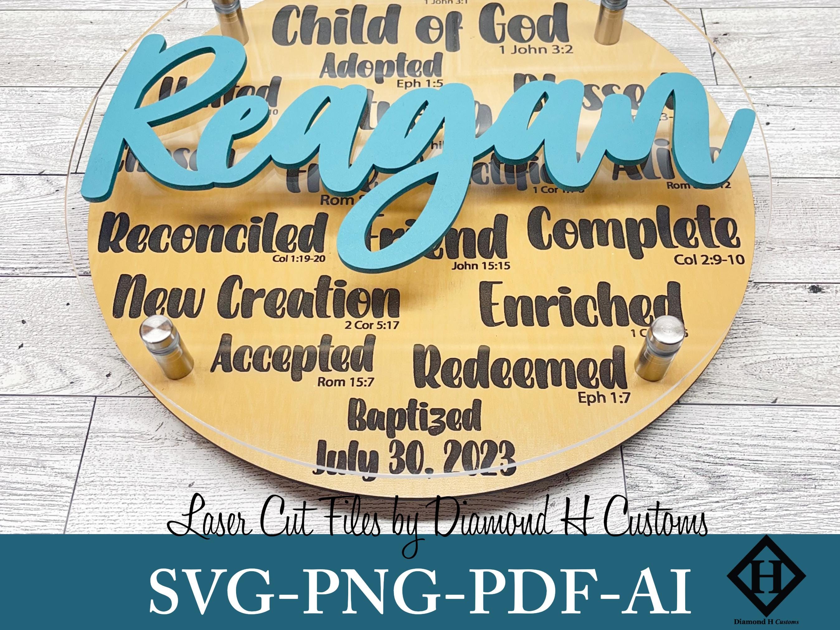 Baptism Sign SVG Baptism SVG Baptism Laser Cut File Laser Files Laser ...