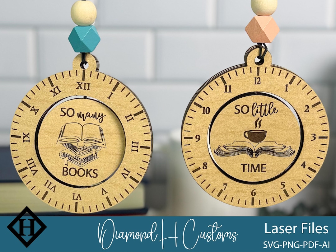 Book Lover Gift Laser Cut File Spinning Ornament so Many Books so ...