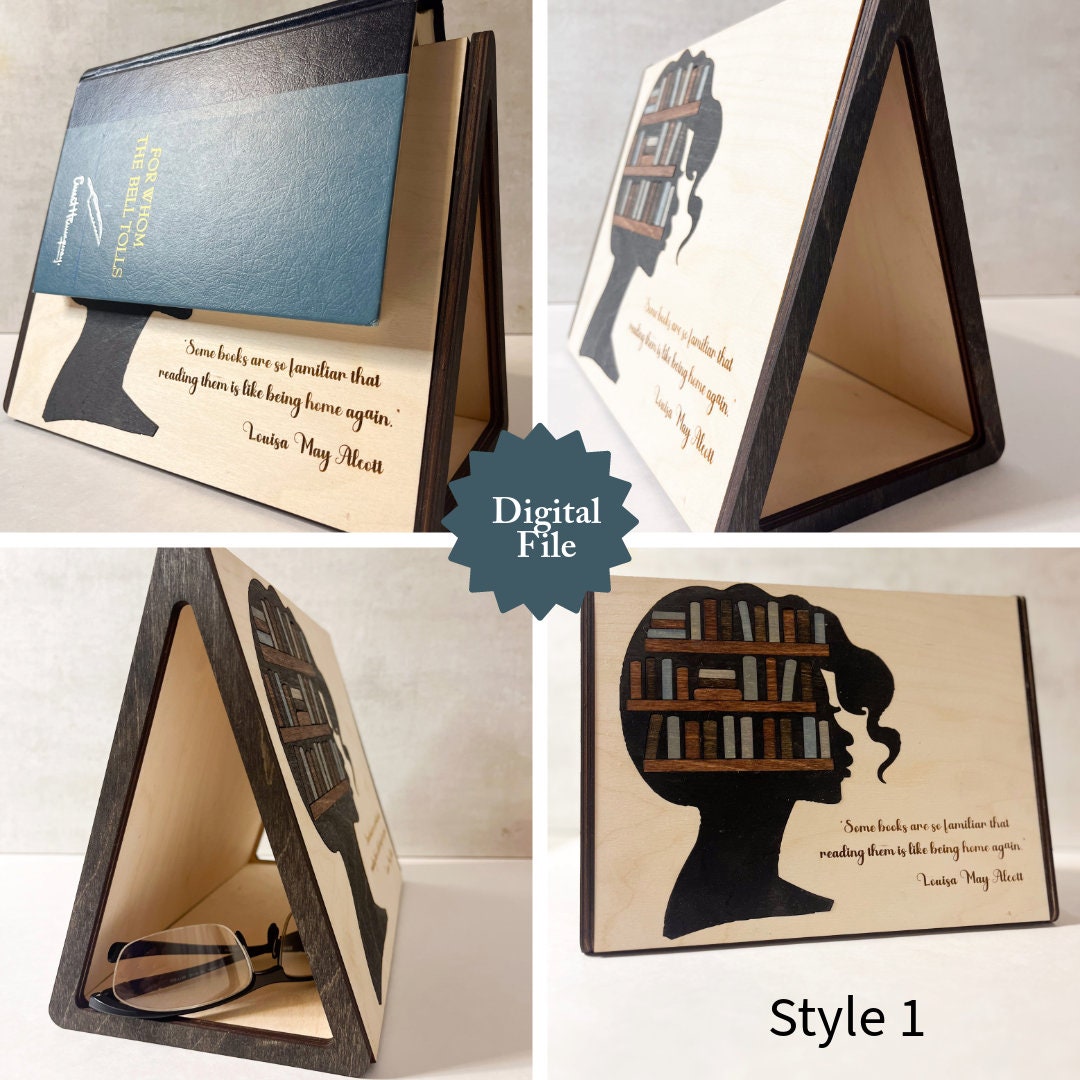 Book Stand Triangle Laser Cut File, Bookholder, Book Stand Display ...