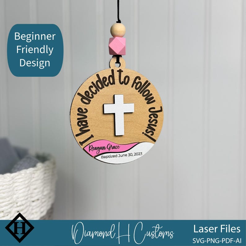 Baptism Ornament Svg Laser Cut File Christening Keepsake Cross Memorial ...