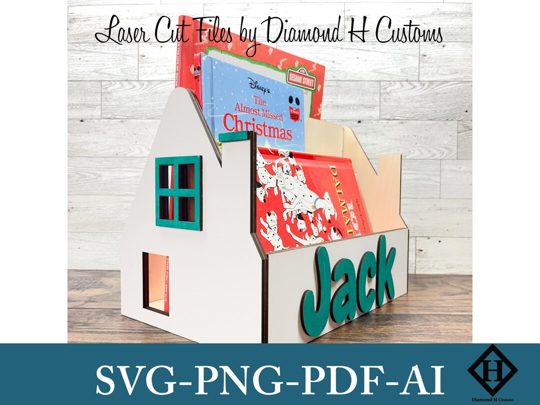 Storybook Organizer Laser Cut File Kids Book Caddy Digital File ...