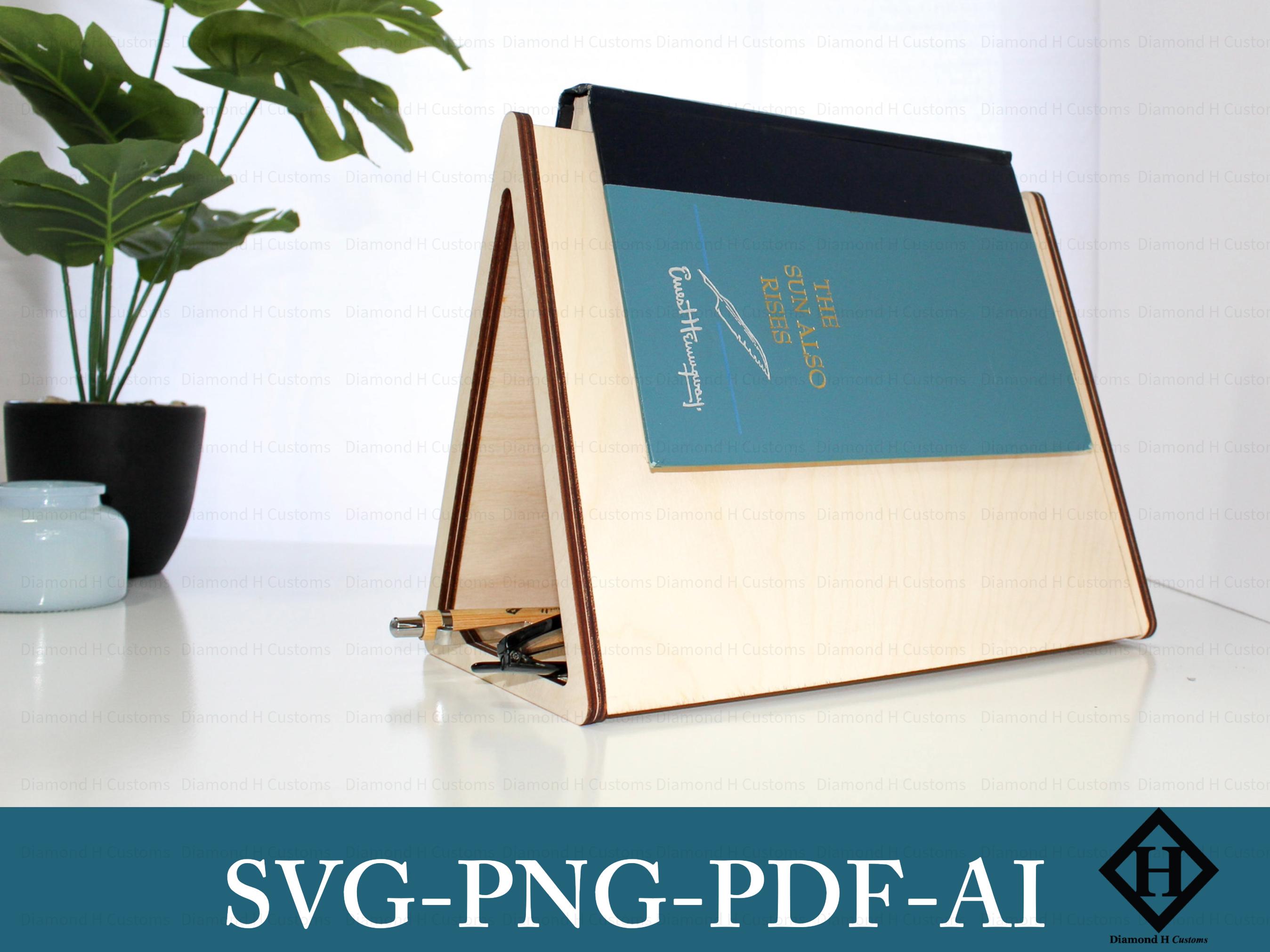 Book Stand Digital File Laser Cut Book Holder DIY Reading Stand SVG PDF ...