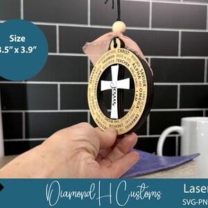 Names of Jesus Ornament Laser Cut File Christian Cross Motion Ornament ...