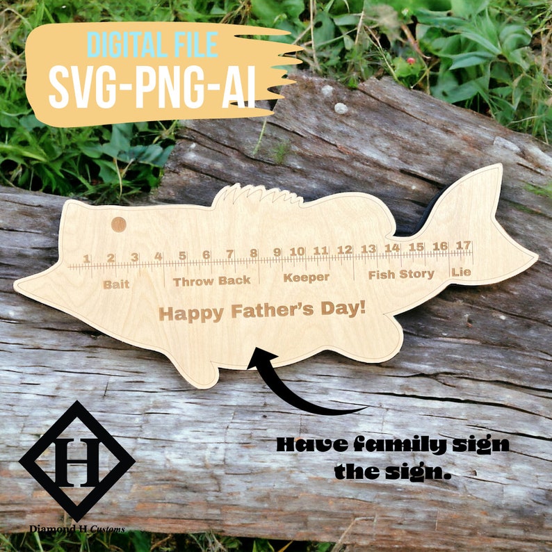 Fish Measure Sign SVG Fish Ruler Gift SVG Fish Measure Sign Svglaser ...