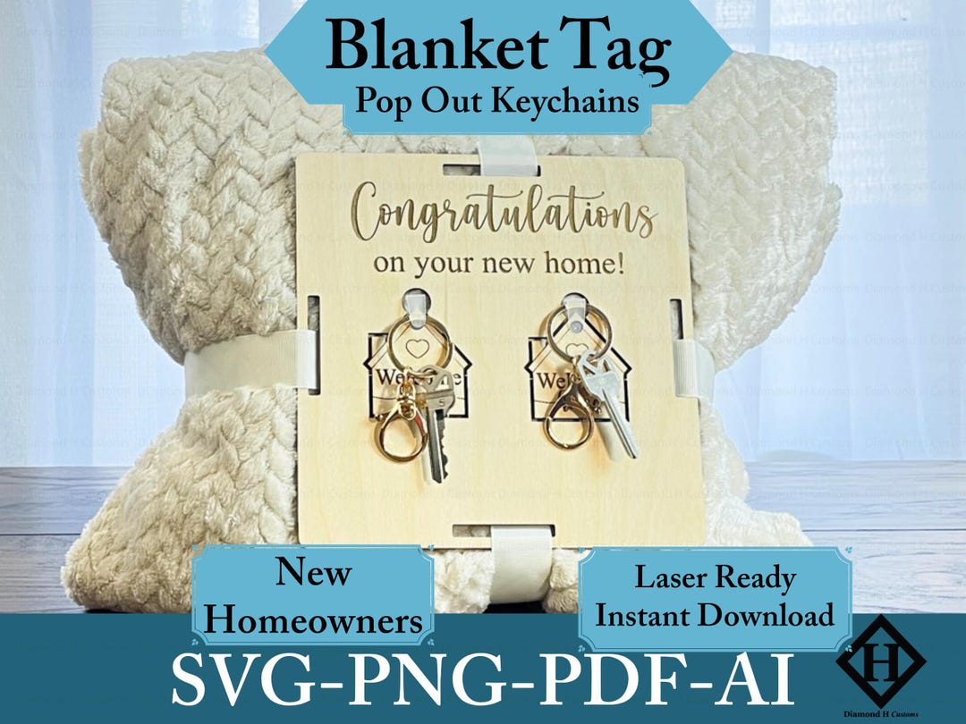 Laser Cut Wooden Blanket Tag Closing Gift for Realtors New Home ...