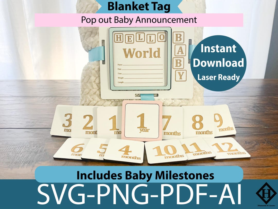 Personalized Blanket Tag for Newborn Birth Stats Weight Length Name Tag ...