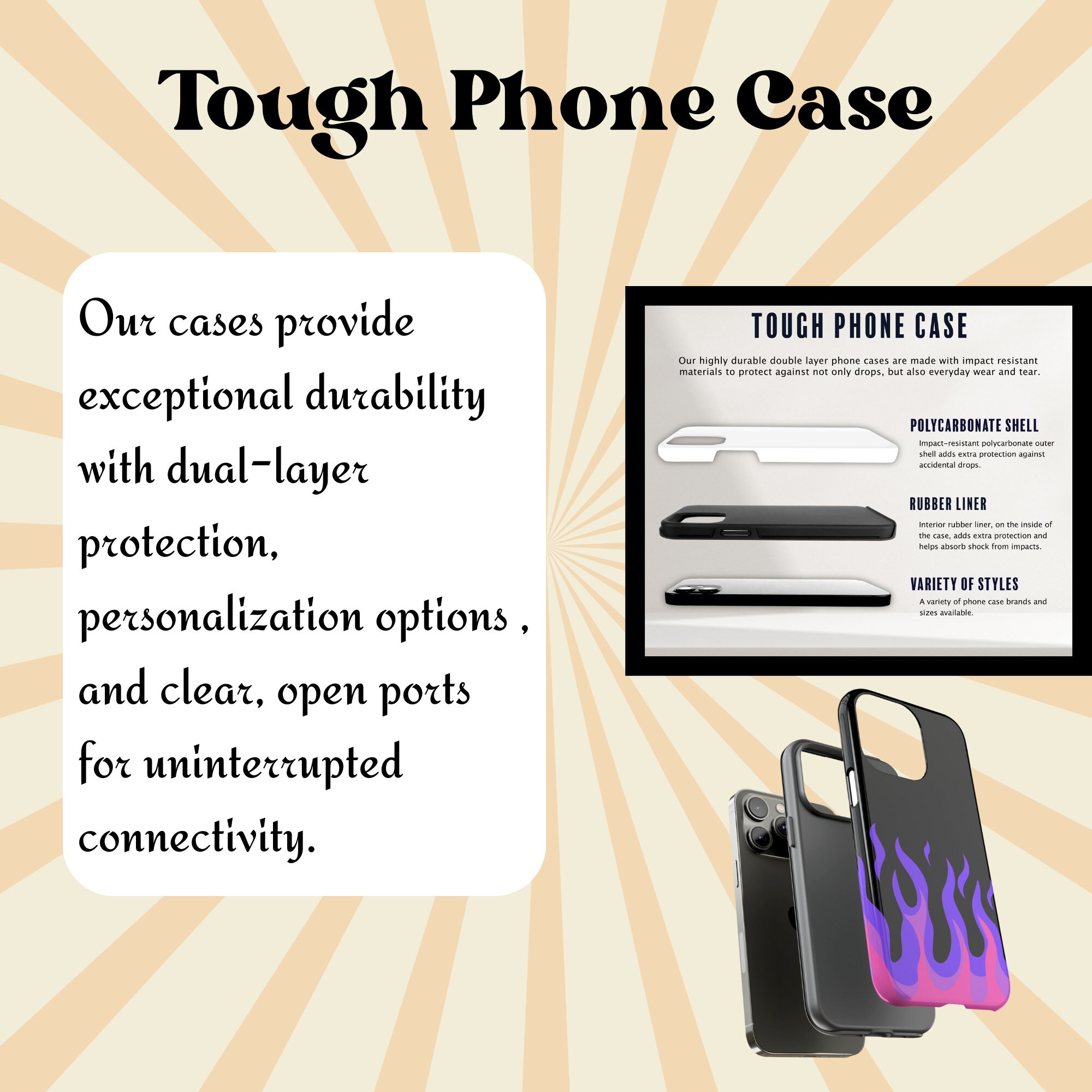 Flame Phone Case, Fire Case iPhone 15 14 13 12 11 Pro, Pro Max, Plus ...