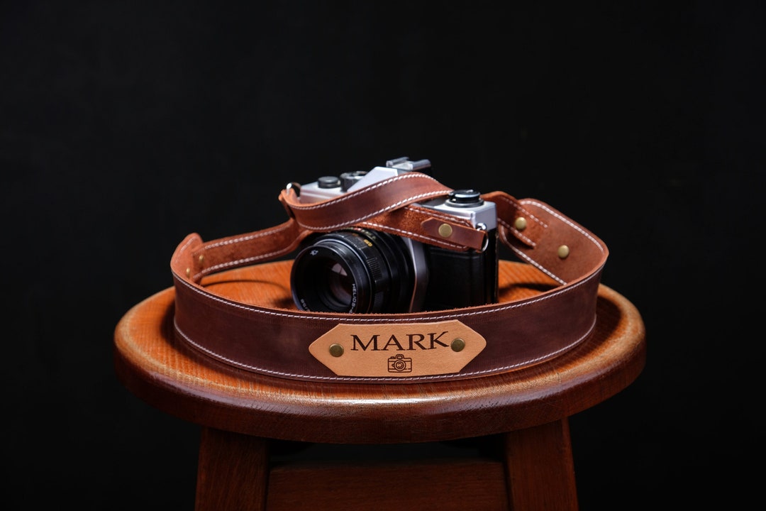 Leather Camera Strap With Name Tag. Personalized Gift. Christmas Gift ...