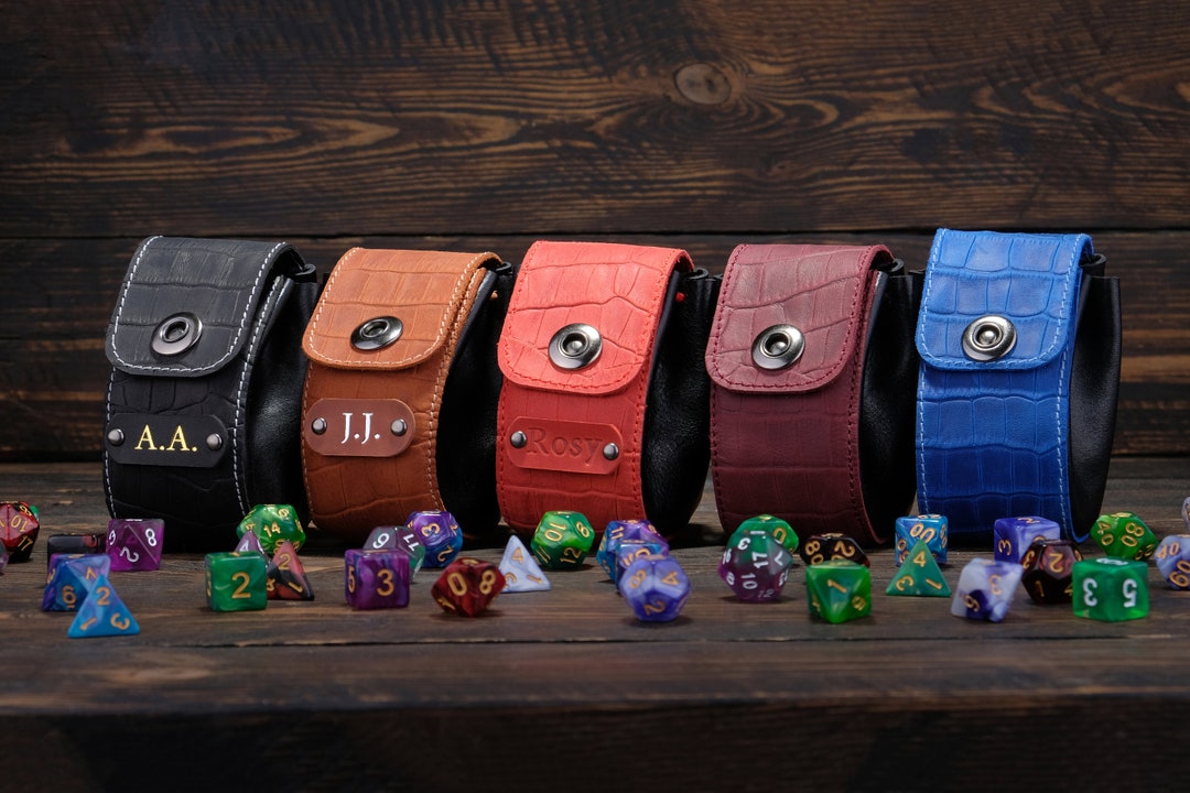 Custom Leather Dice Bag, Dice Pouch, Dice Storage, Handmade Dice Bag ...