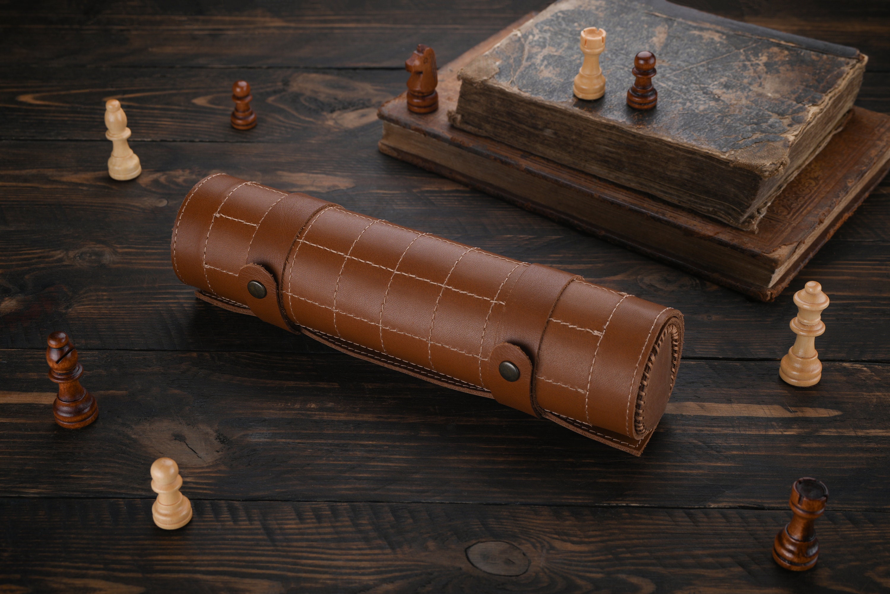 Personalized Leather Chess Roll, Chess Set, Chess - Etsy