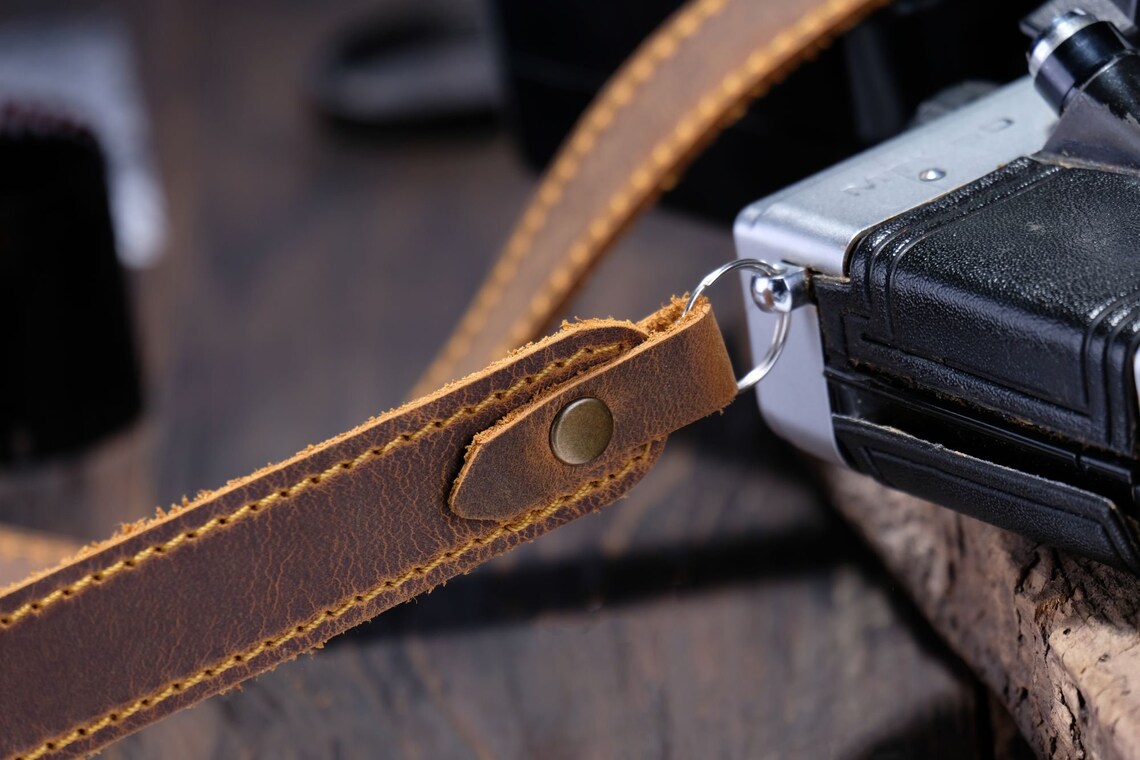 Copper Personalized Leather Camera Strap, Handmade Leather Camera Strap ...