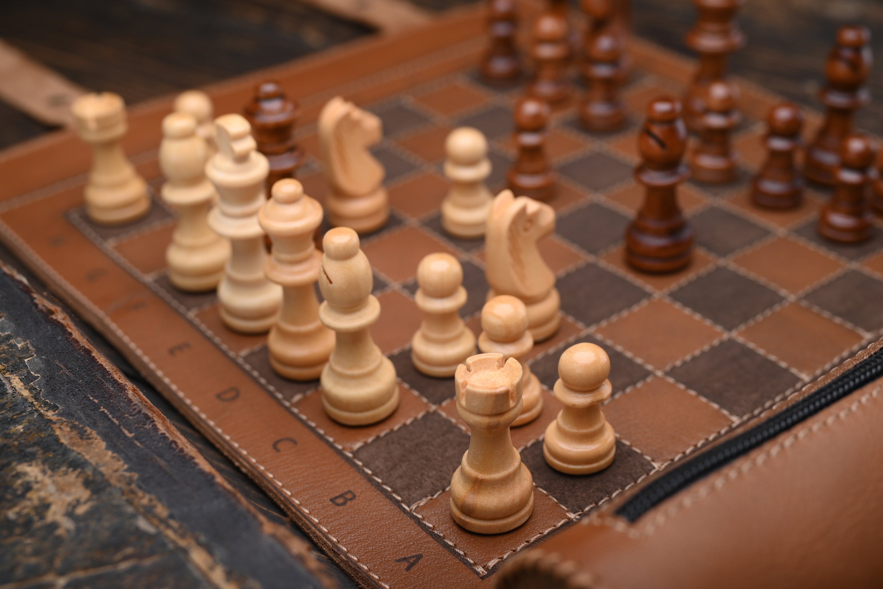Roll up Leather Chess Board, Personalized Chess, Chess, Leather ...