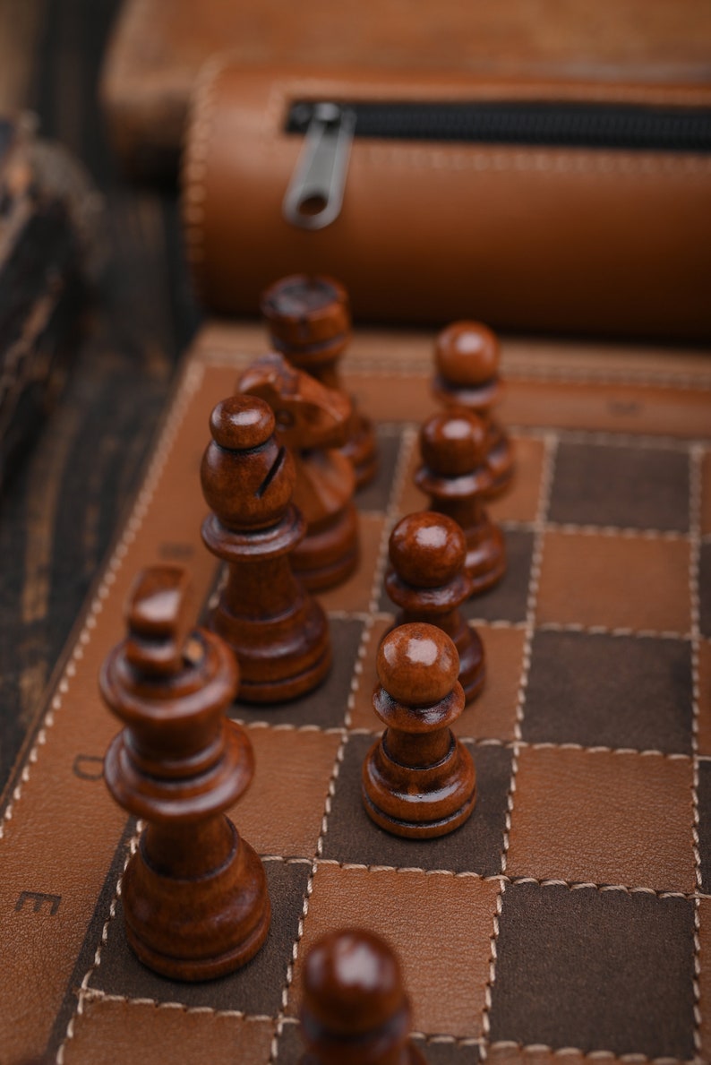 Roll up Leather Chess Board, Personalized Chess, Chess, Leather ...