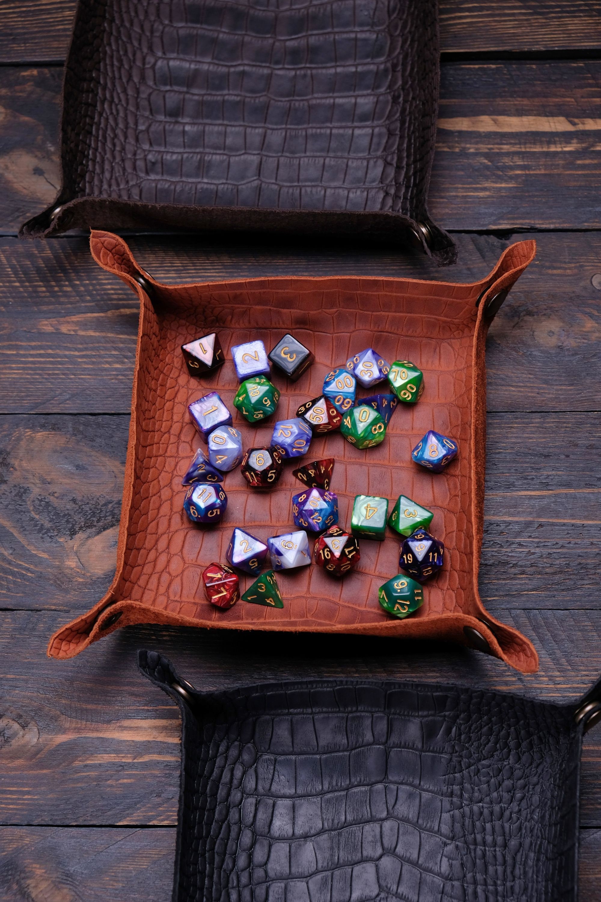 Custom Dice Tray, Personalized Dnd Dice Tray Made With Dragon Leather ...