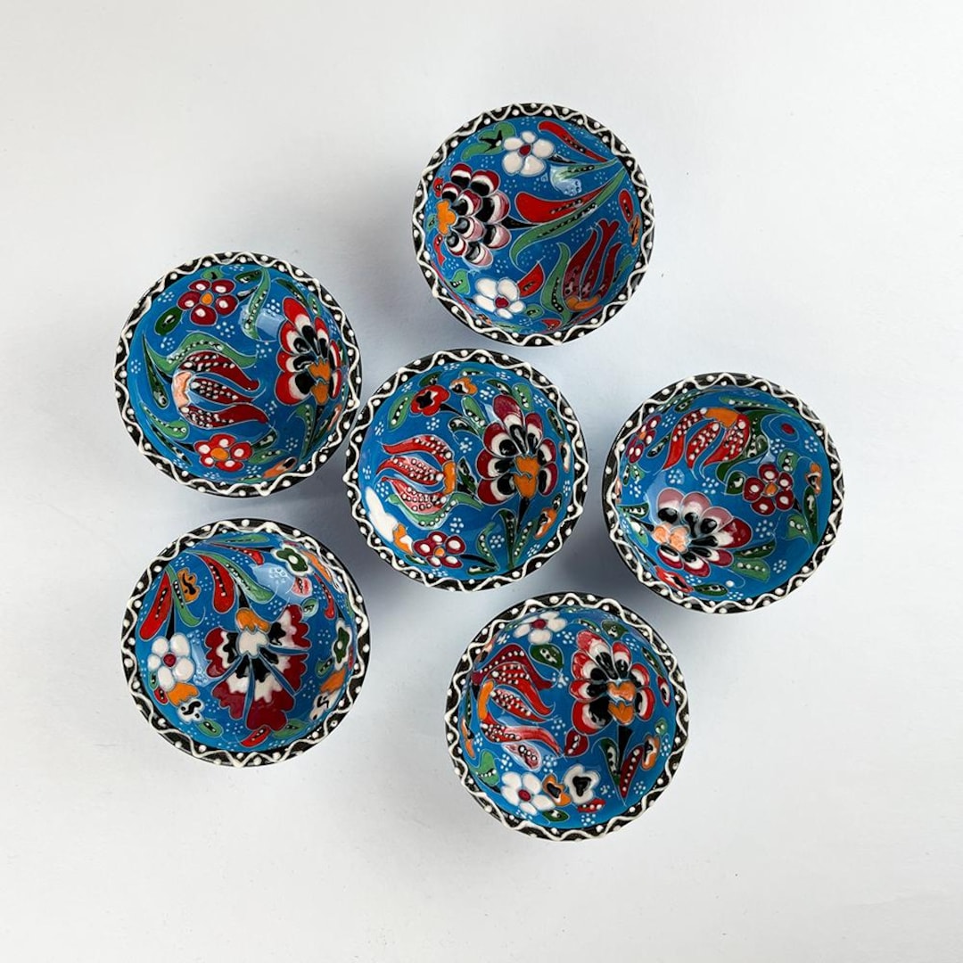 Handmade Turkish Ceramic Bowls - Set of 6 Daisy Flower Tiny Bowls - Etsy