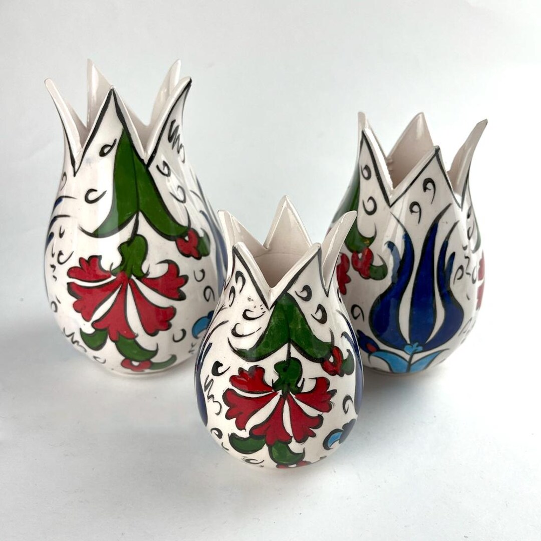 3 Pcs Tulip Vase, Decorative Vase, Unique Gift | Handmade Tulip Vase ...
