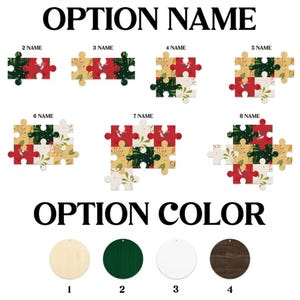 Christmas Custom Name Family Puzzle Ornament Wooden Pieces of Family ...