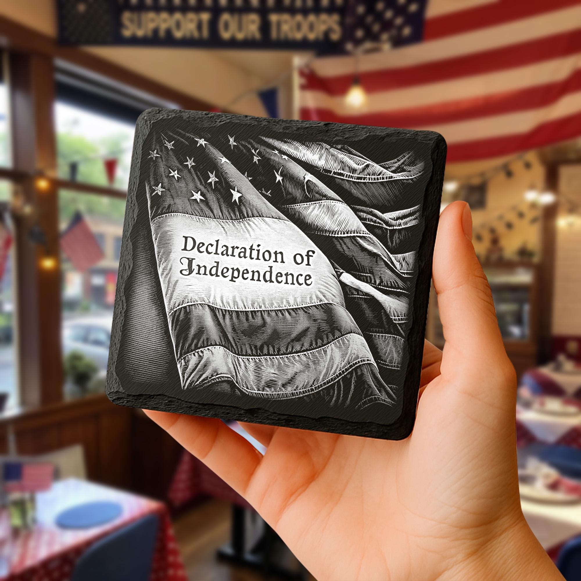 USA Flag Slate Coaster Laser Engrave Bundle: Patriotic PNG Files ...