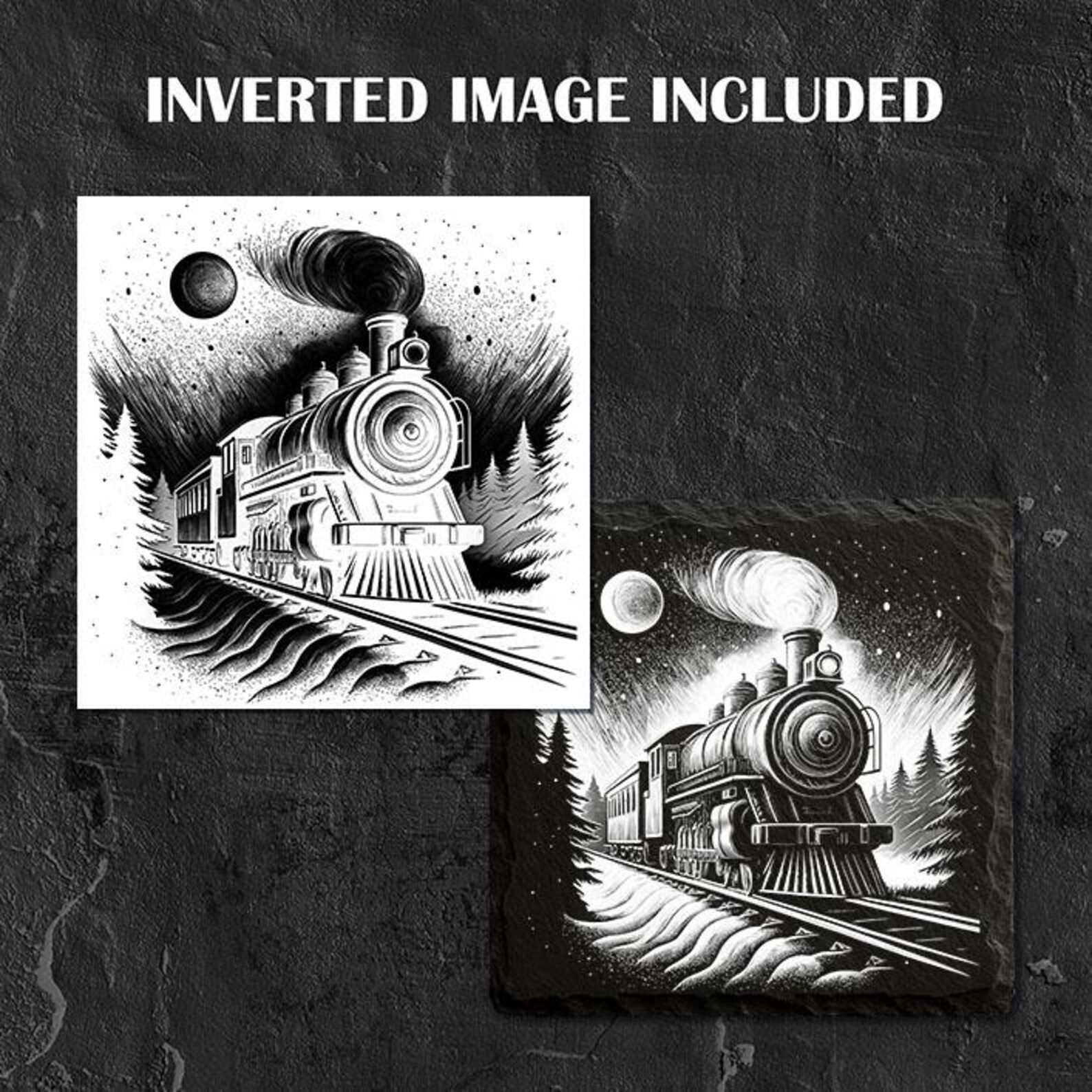 Christmas Polar Express PNG for Slate Coasters |dreamlike Holiday Train ...