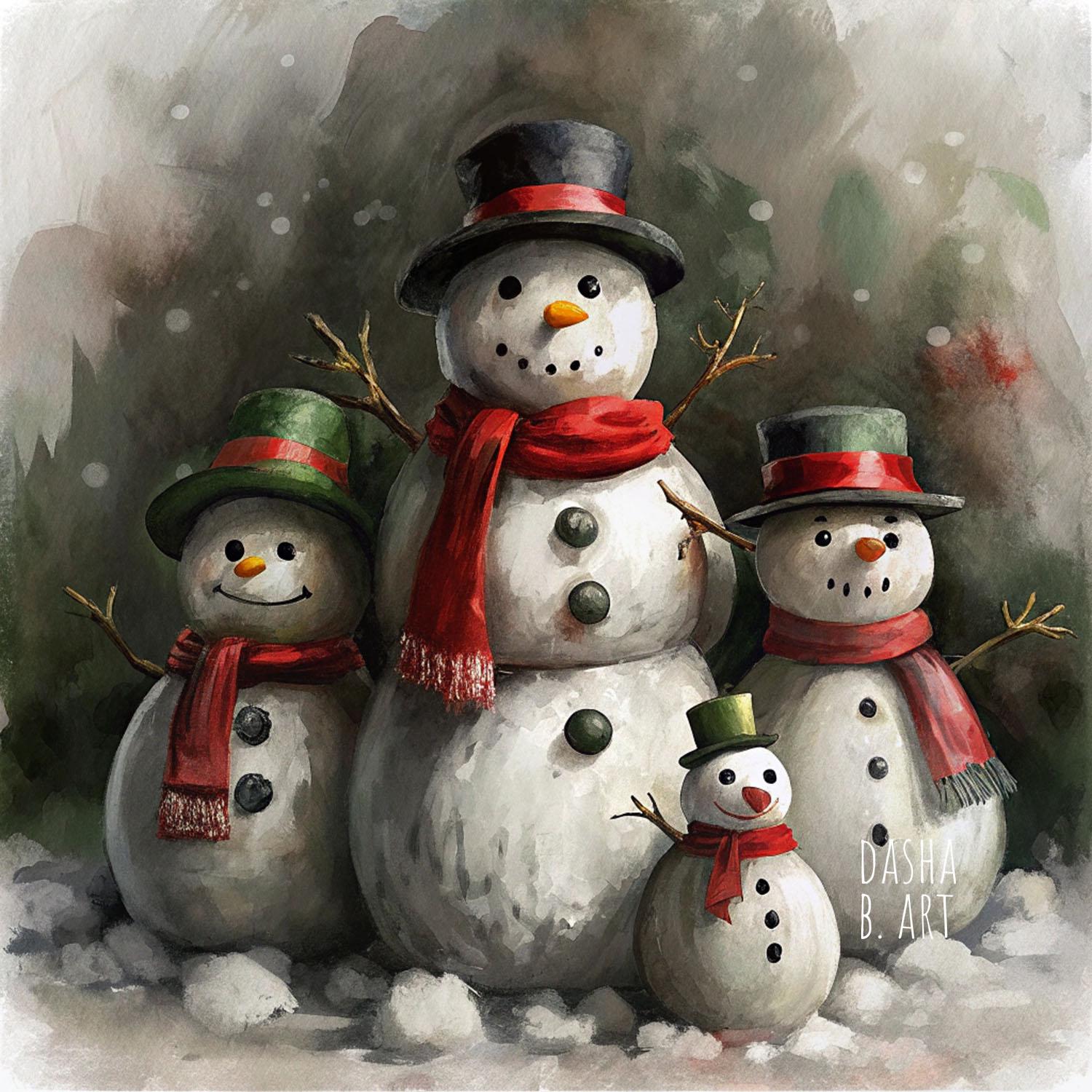 Watercolor Christmas Clipart: Festive Winter Scenes (digital Download) - Etsy