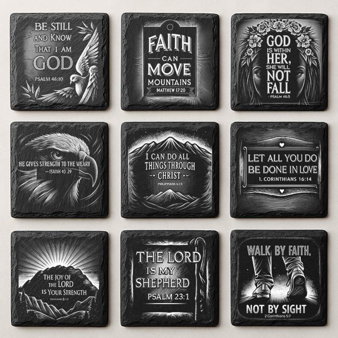 Bible Verse Engraving Laser Burn | Christian Protection Quotes for ...