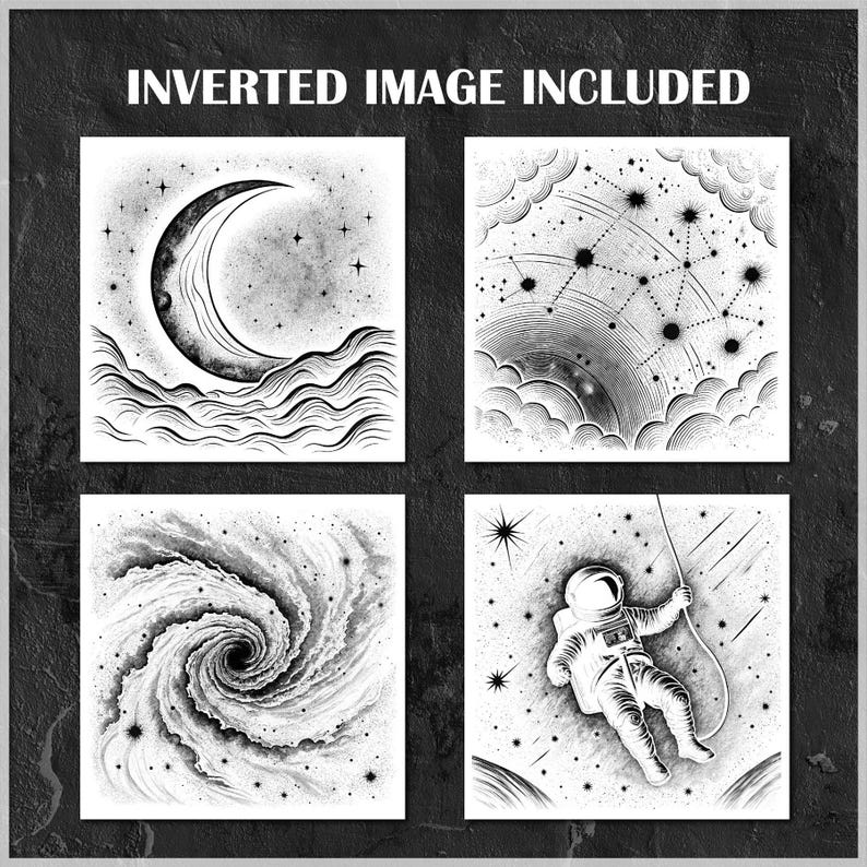 Celestial Space Laser Engraving PNG Bundle: Moon, Zodiac, Astronaut ...