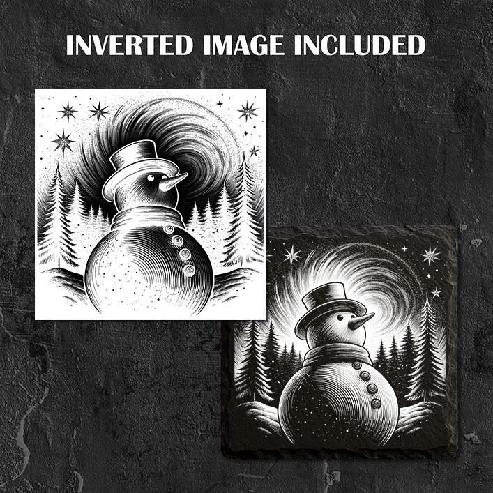 Snowman Line Art PNG | Laser Engraving Slate Coasters (commercial ...