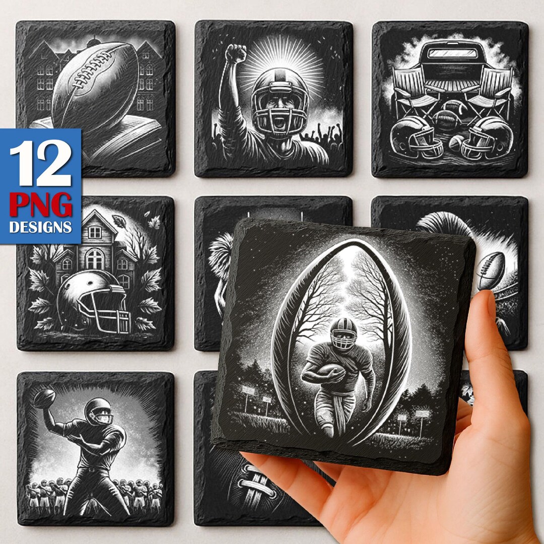 American Football PNG: Laser Engraving Designs for Slate Coasters ...