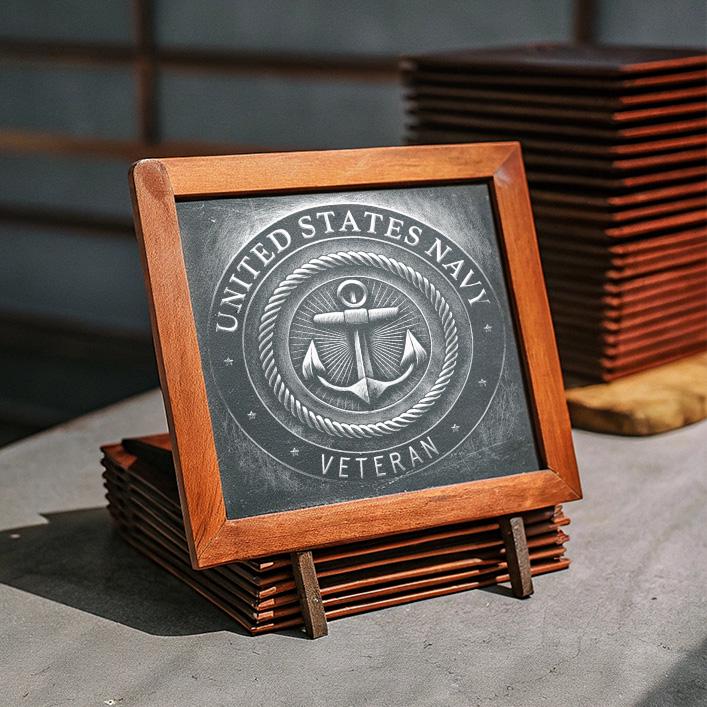 American Military Round Logo PNG Slate Laser Burn Bundle, Engrave File ...