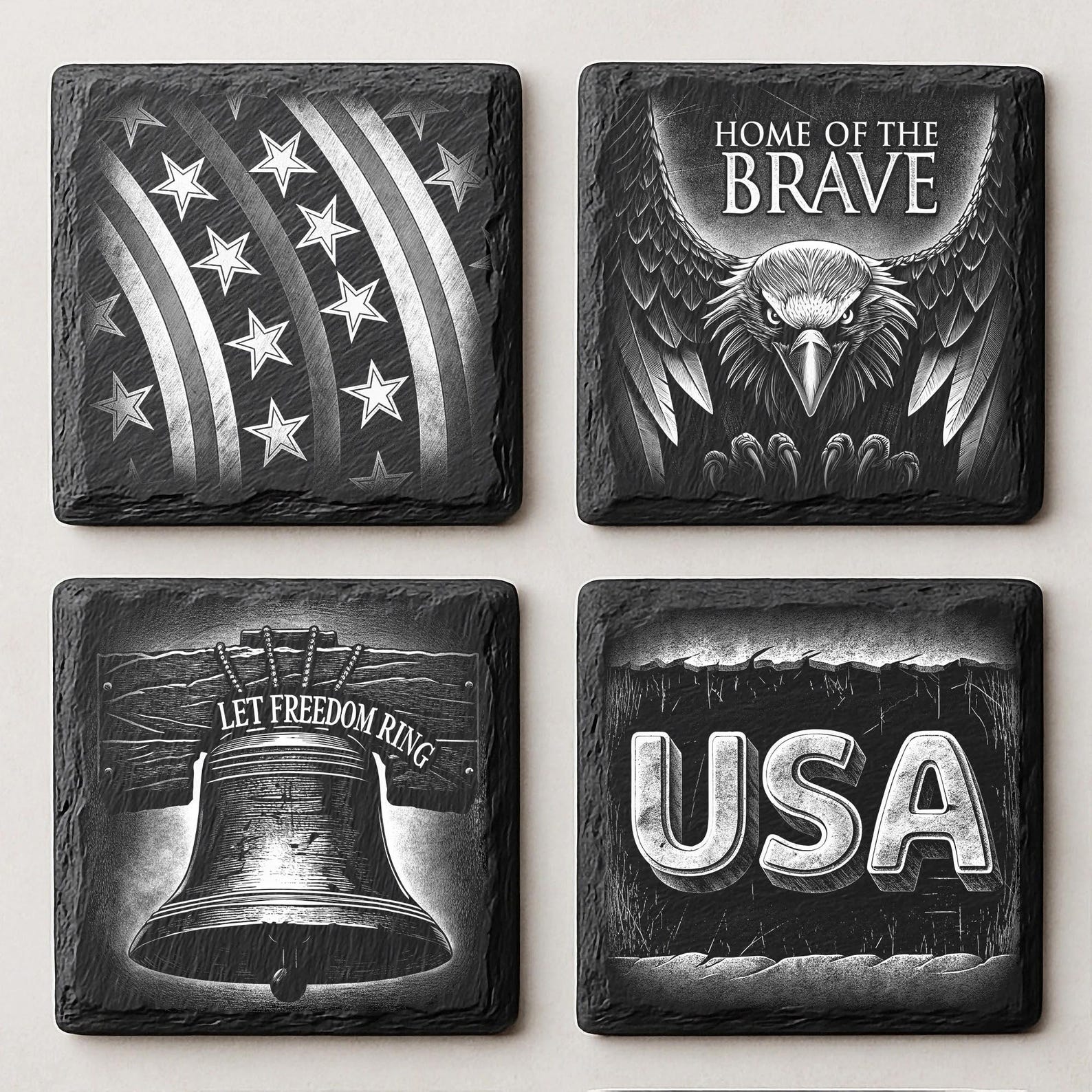 America PNG Slate Laser Burn Bundle, Engrave File, USA Flag Slate ...