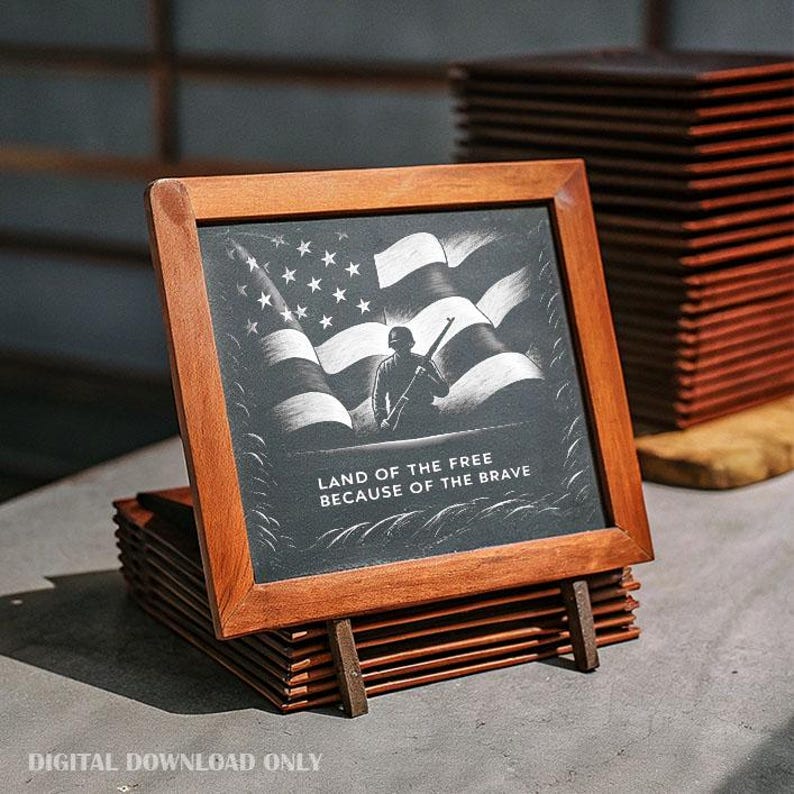 Patriotic Military Laser Engraving PNG File: USA Slate Coaster Design ...