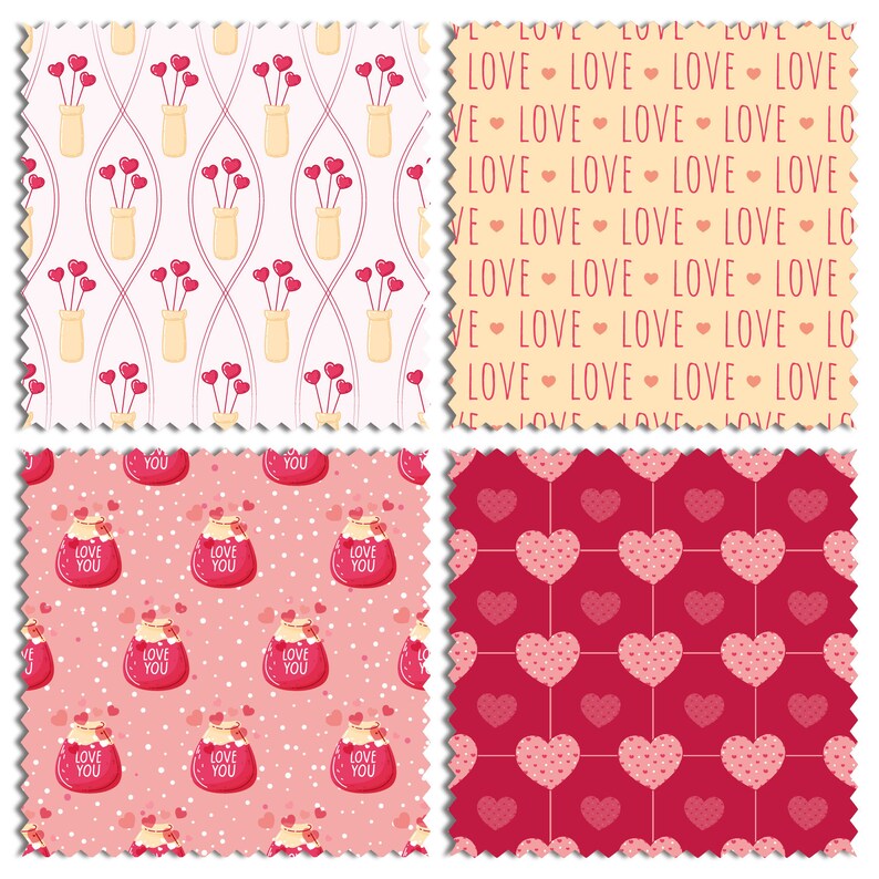 Digital Paper for Valentine's Day, Seamless Pattern File for Lovers ...