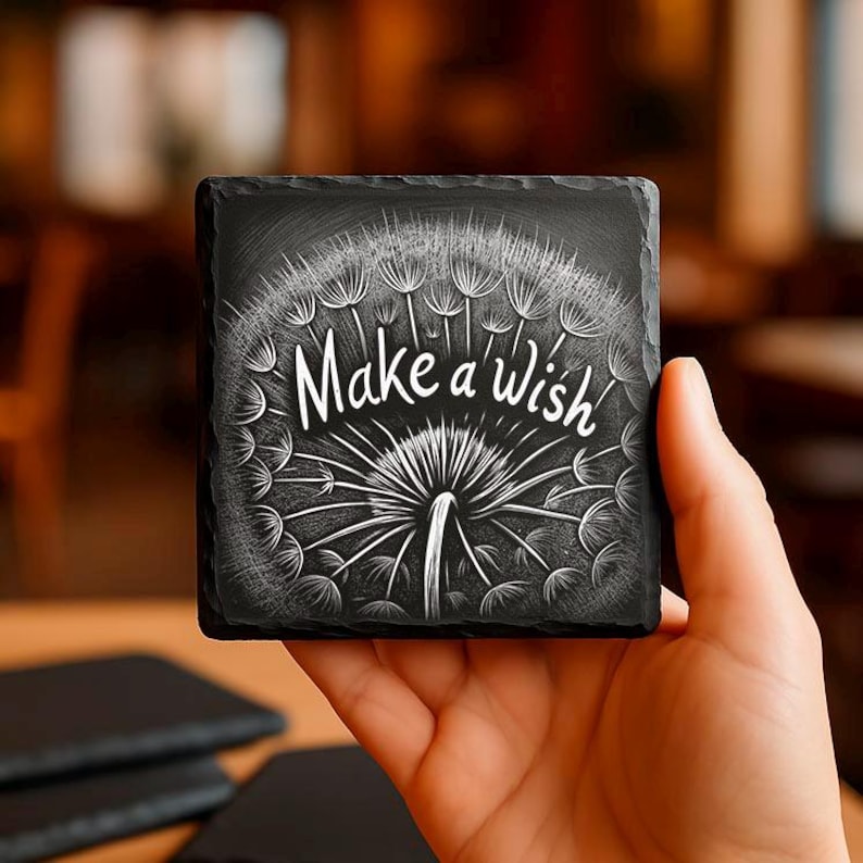 Dandelion Laser Engraving PNG: Botanical Coaster Files, Glowforge Ready ...