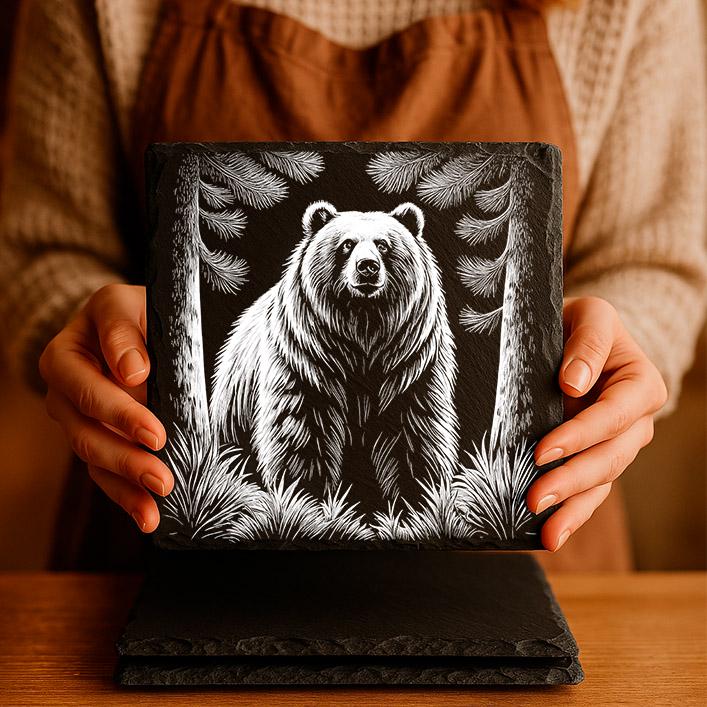 Wildlife PNG Files: Slate Laser Engrave, Wild Animal Coaster Designs ...