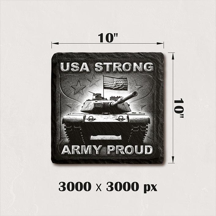 Patriotic Military Laser Engraving PNG File: USA Slate Coaster Design ...
