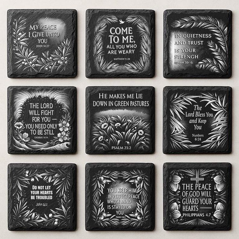 Christian Faith Quotes PNG Set | Bible Verse Laser Engraving | Peaceful ...