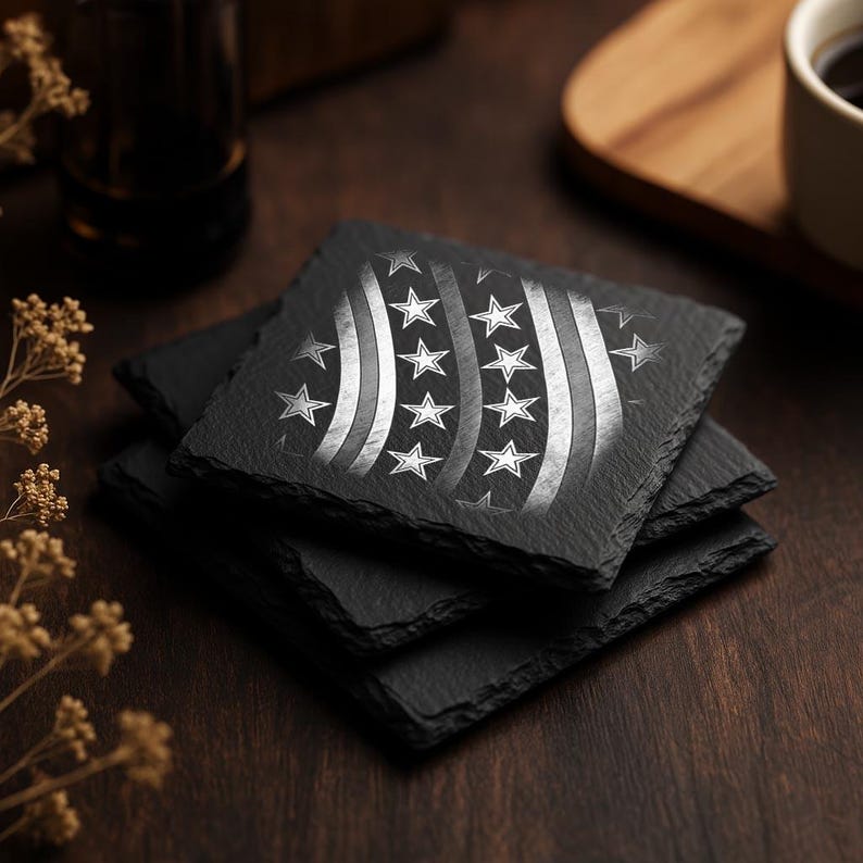 America PNG Slate Laser Burn Bundle, Engrave File, USA Flag Slate ...