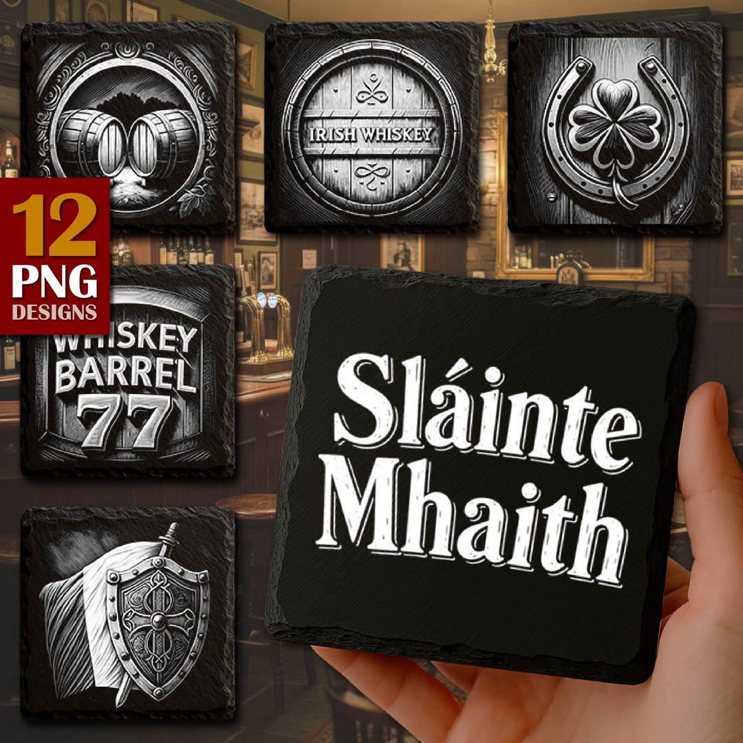 St Patrick's Day Slate Coaster PNG | Irish Pub, Whiskey Label Designs ...