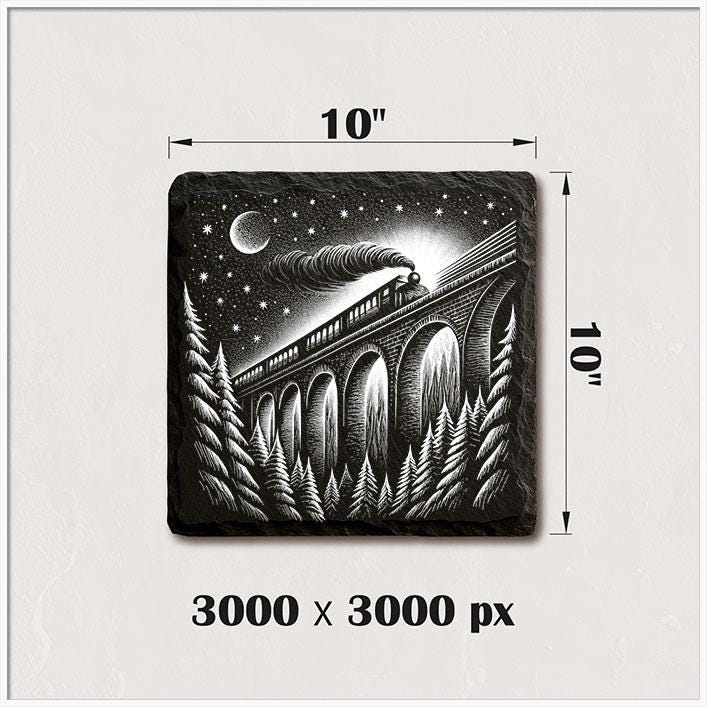 Christmas Polar Express PNG for Slate Coasters |dreamlike Holiday Train ...