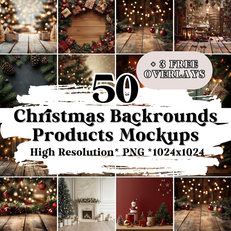 Christmas Product Mockup, Holiday Background, Product Background ...