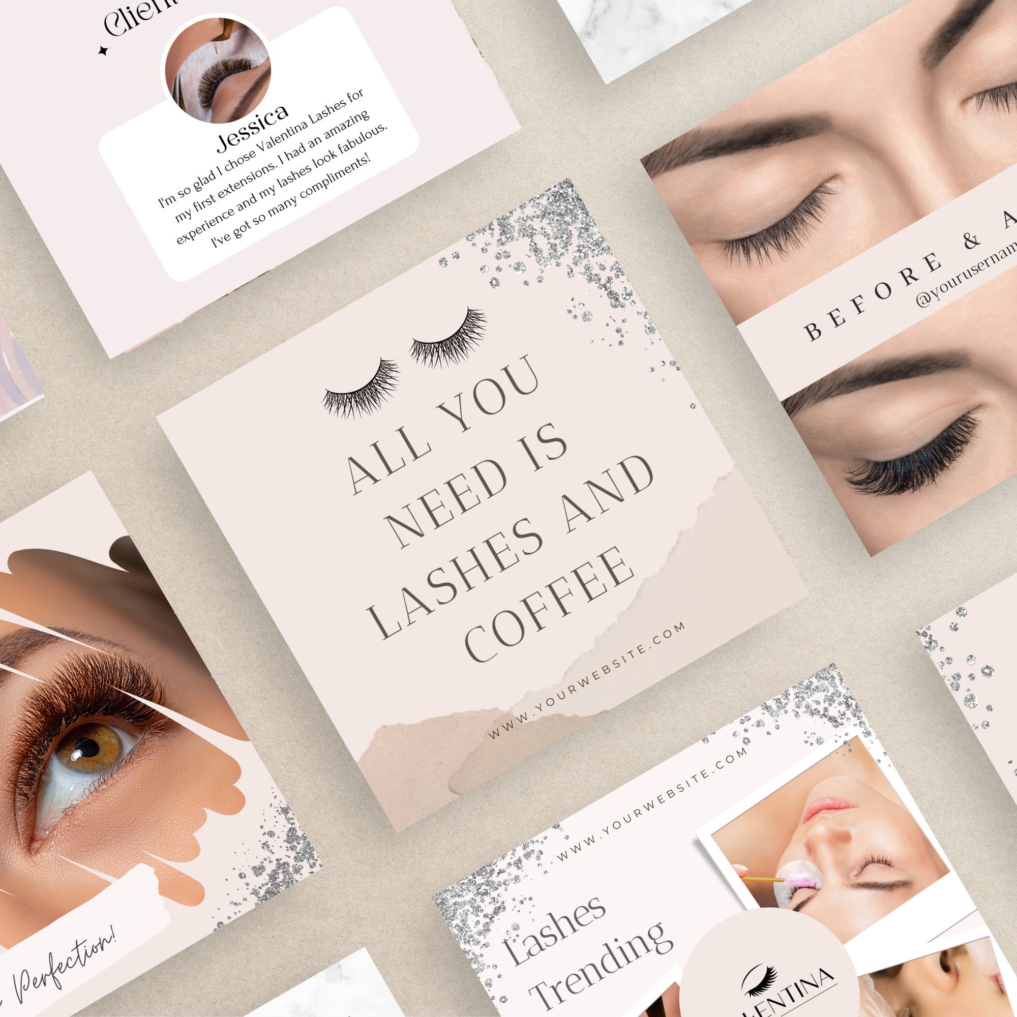 Lash Tech Instagram Post, Engagement Booster Instagram Templates, Nude ...