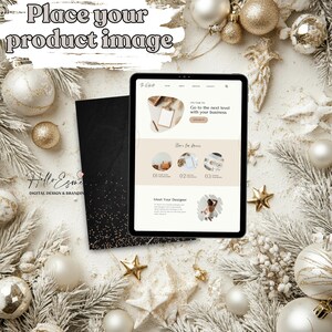 Flat Lay White Christmas Product Mockup, Christmas Background ...