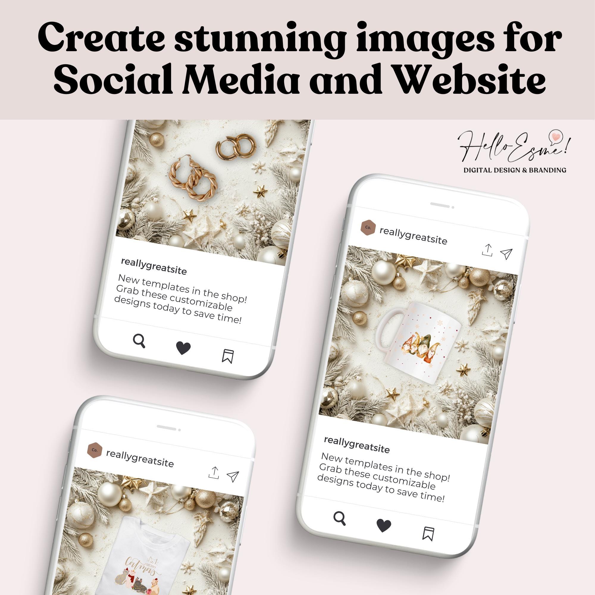 Flat Lay White Christmas Product Mockup, Christmas Background ...