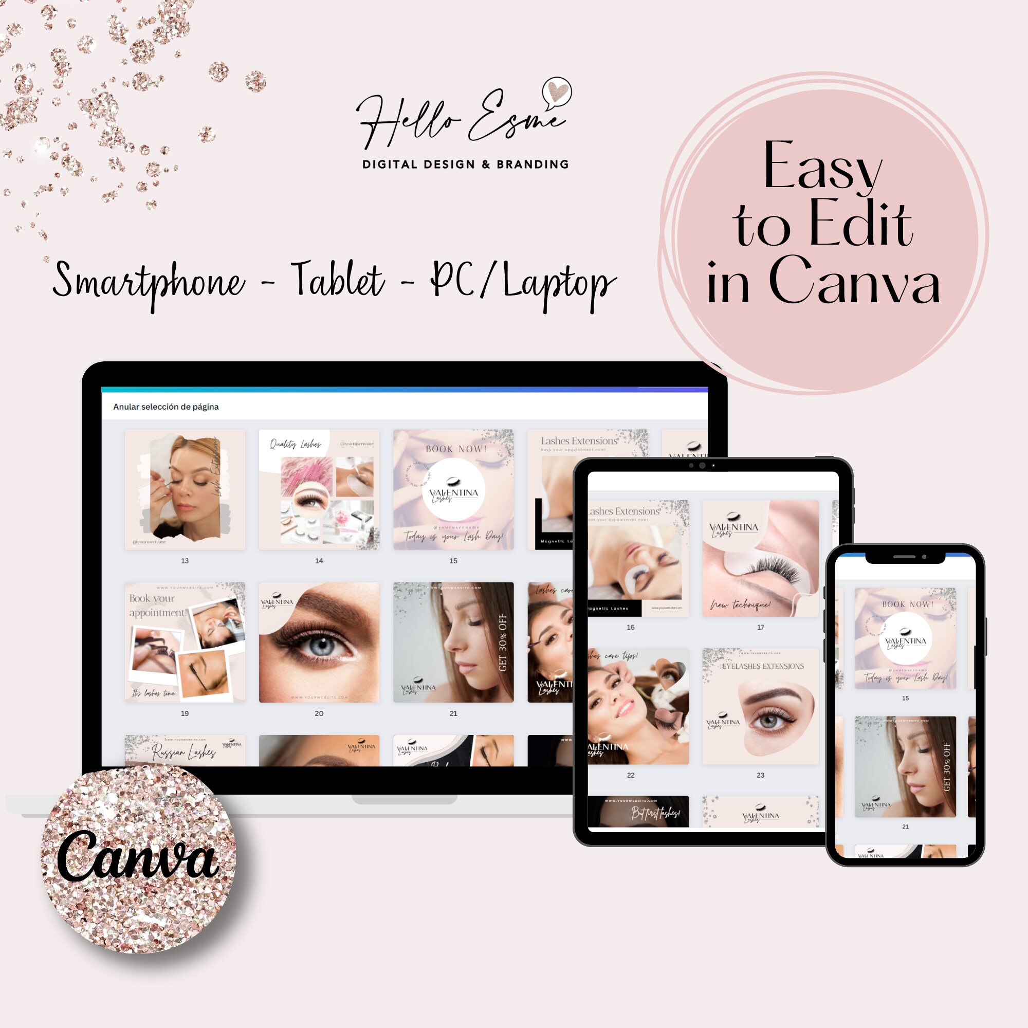 Lash Tech Instagram Post, Engagement Booster Instagram Templates, Nude ...