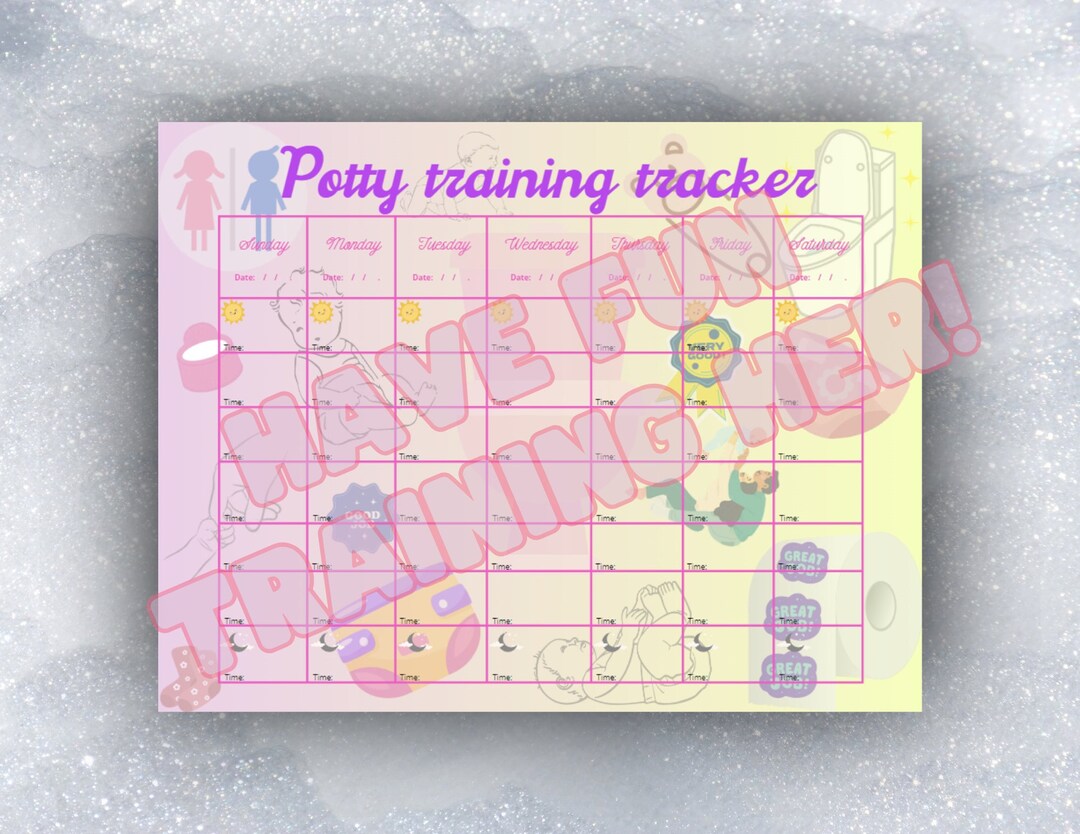 Cute Potty Training Tracker, Girl. - Etsy